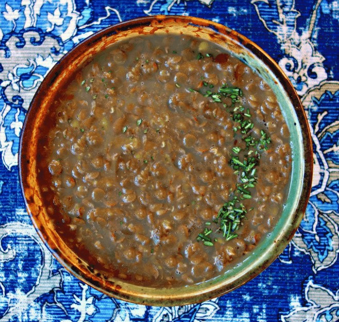 Soppa med gröna linser